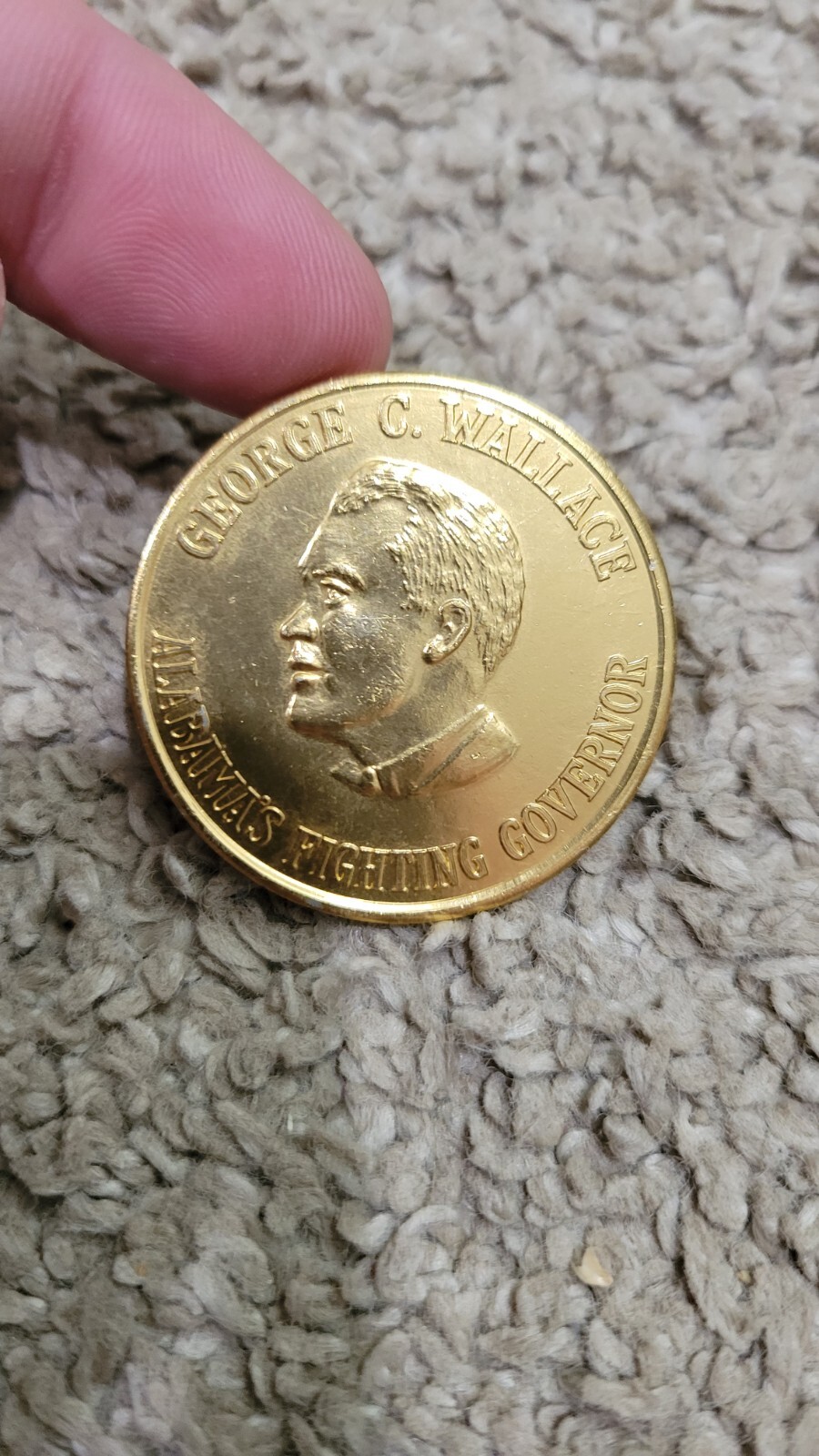 Vintage 1968 George C Wallace Alabama's Fighting Governor Token Medal ...