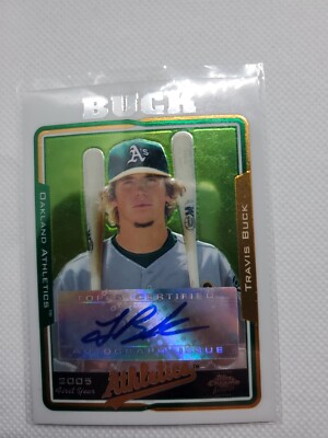 Travis Buck 2005 Chrome Rookie Auto Card #UH223 A's Athletics RC | eBay