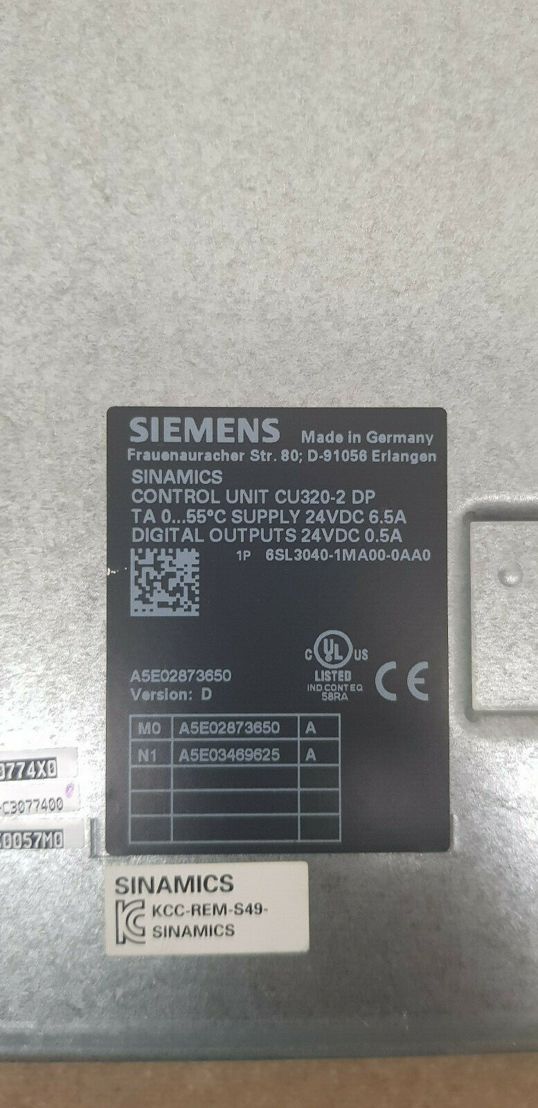 CONTROL UNIT CU320-2DP 6SL3040-1MA00-0AA0 | eBay