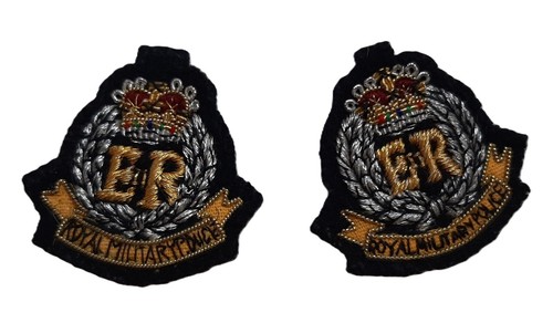 RMP Collar Badges Hand Embroidered Mess Kit Insignia Queens Crown ER II ...