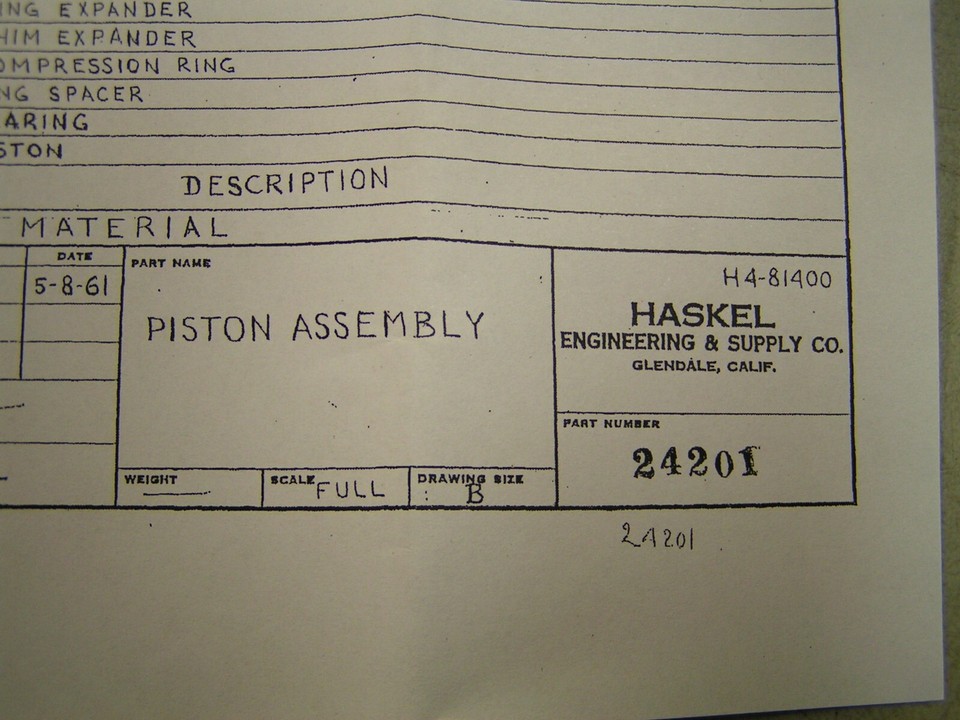 HASKEL PARTS, 3- NEW PISTON, SEALS, NEW OLD STOCK, HI PRESSURE, ORIG ...