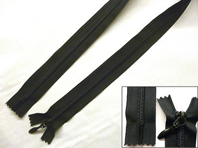 Zip, Zipper, Medium, Closed End,Nylon, Black Teardrop Puller, UK Made ...