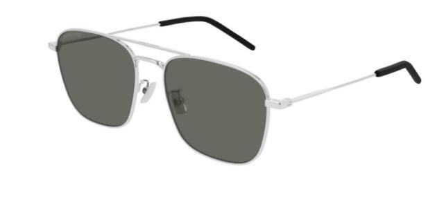 Saint Laurent SL309 001 56-17 145mm Silver Aviator Sunglasses with Gray ...