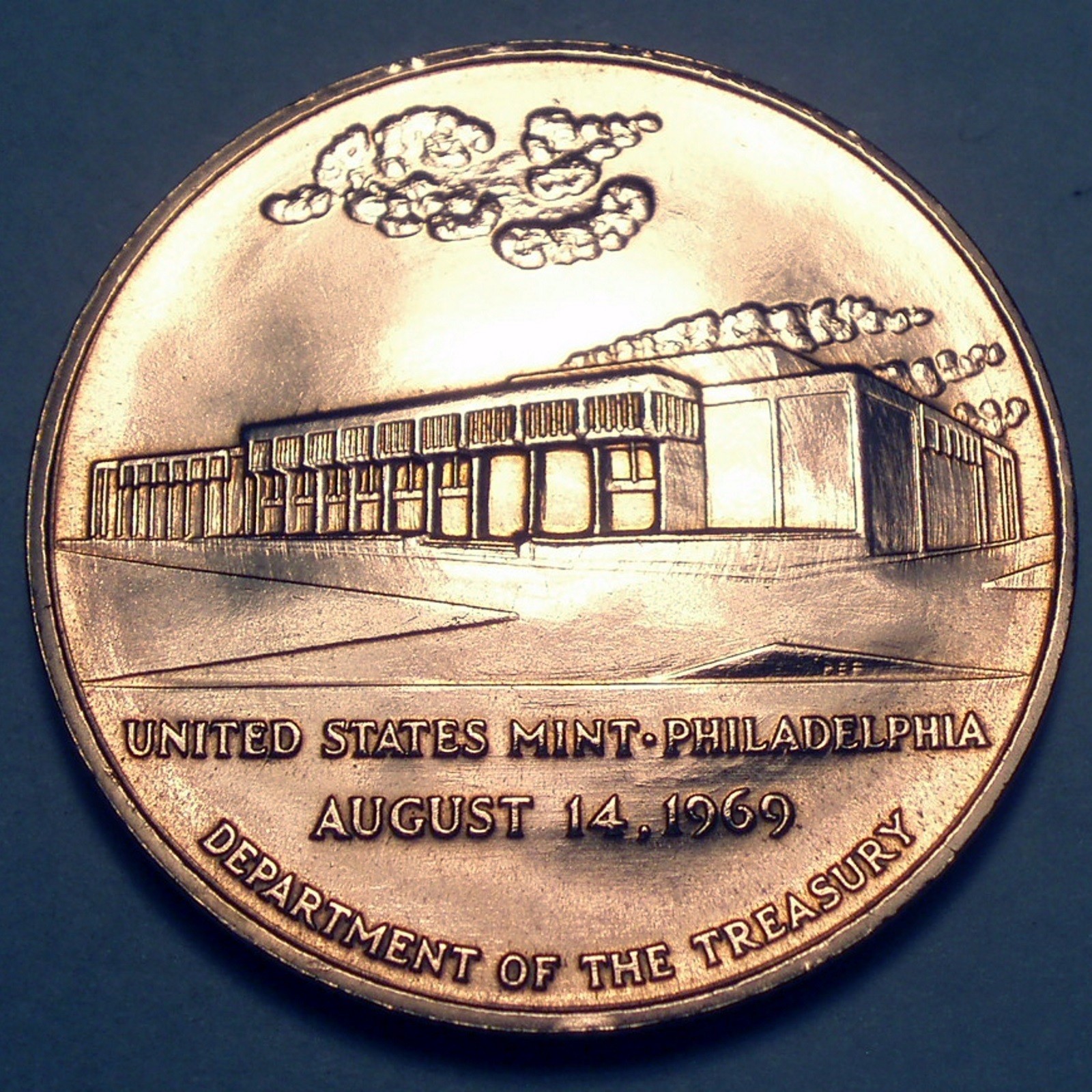 USA UNITED STATES MINT-PHILADELPHIA 1969 UNC Token 33.65mm 17g Bronze ...