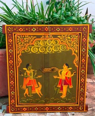 Antique wooden window god bhairav painted jharokha old wall hanging ...