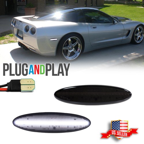 Smoked Lens White LED Rear Side Marker Light for 1997-2004 Chevy ...