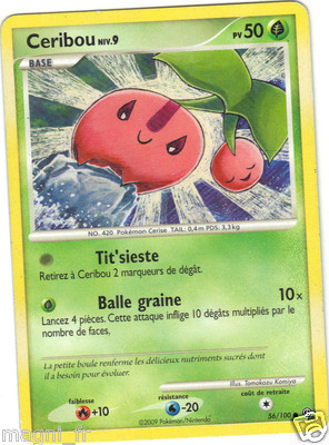 Pokémon n° 56/100 - CERIBOU niveau 9 - PV50 (A1073) | eBay