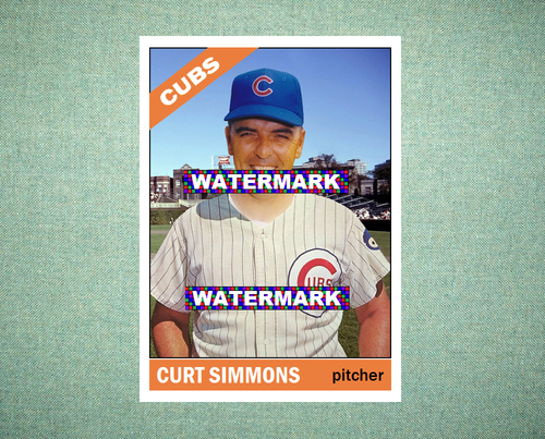 Curt Simmons Chicago Cubs 1966 Style Custom Baseball Art Card | eBay