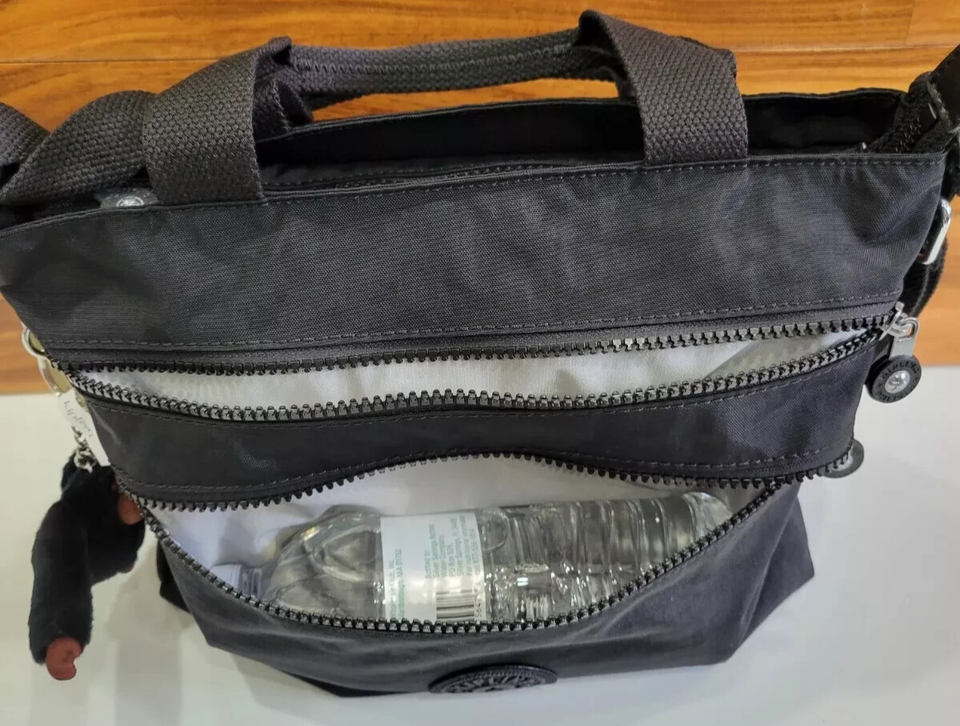 Kipling MIAH SATCHEL Crossbody HANDBAG KIB2W6 BLACK Bag 11"x10" MONKEY ...