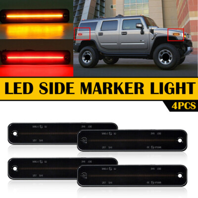 FOR 2003-09 H2 HUMMER FRONT REAR LED SMOKE LENS SIDE MARKER SIGNAL ...