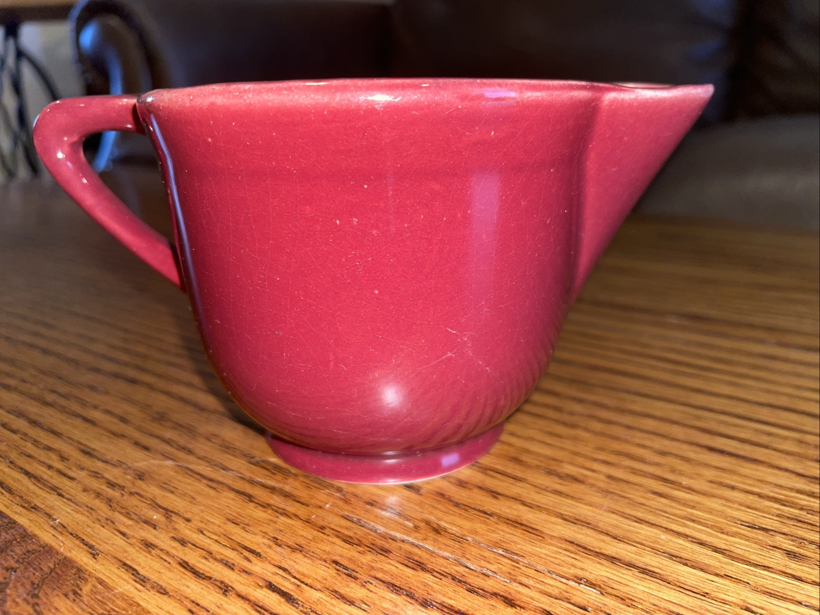 VINTAGE CREAM PITCHER Creamer Pottery Lovely Burgandy Marked Made In U ...