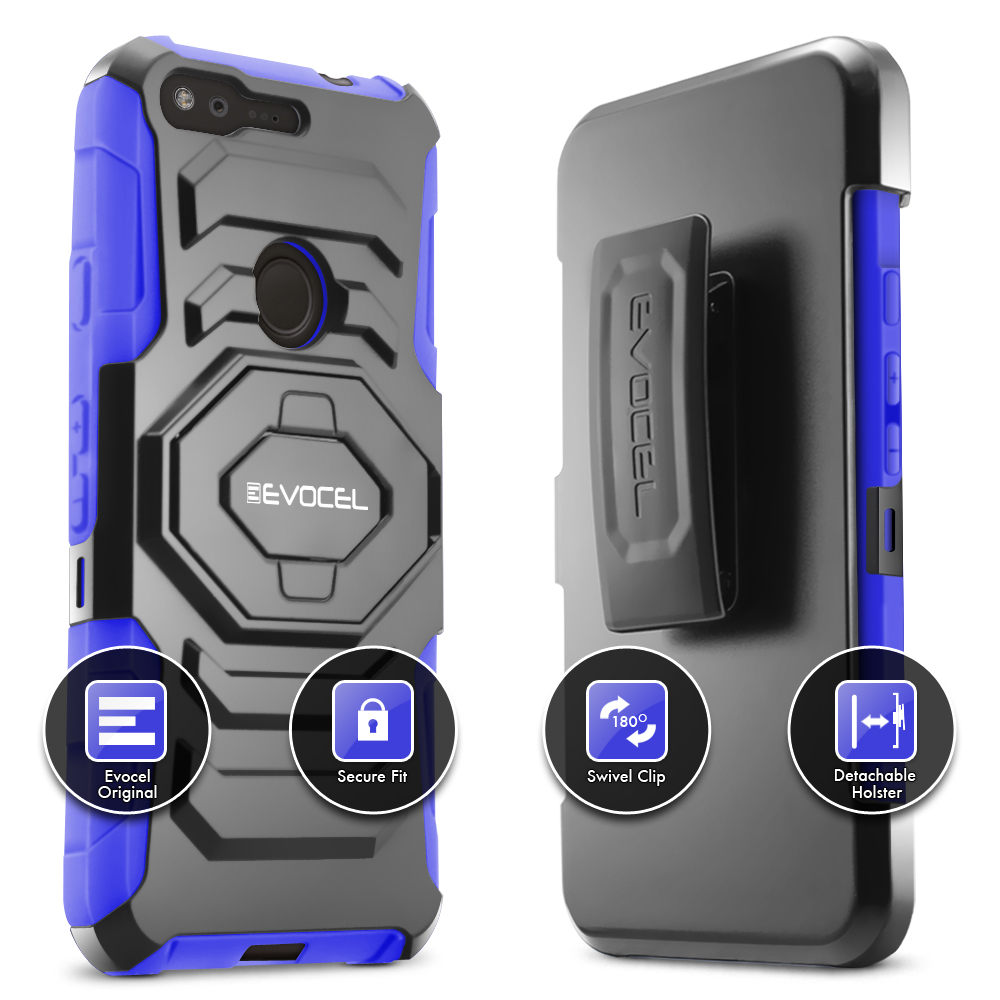 Google Pixel Case, Evocel Dual Layer Case w/ Belt Clip & Kickstand | eBay