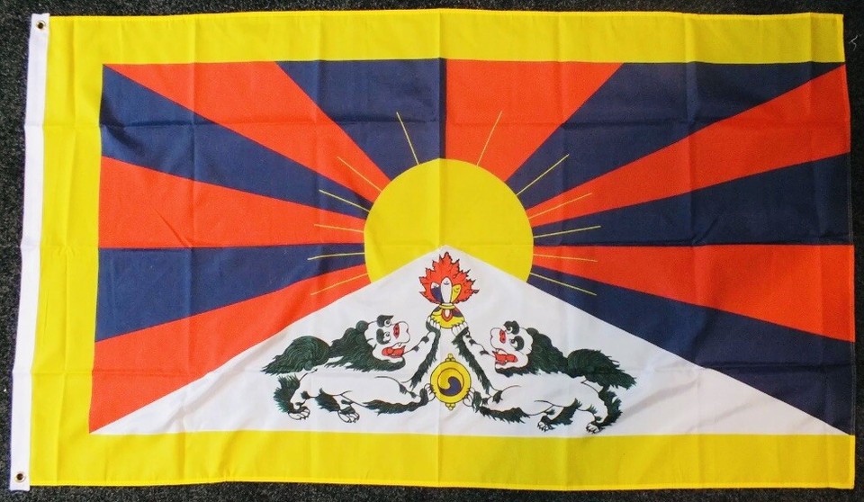 1916+ TIBETAN FLAG (PRE CHINA) SNOW LION DALAI LAMA TIBET བོད་ཀྱི་རྒྱལ ...