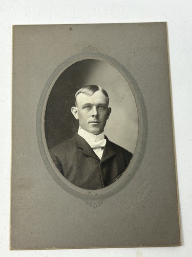 Antique Matted Studio Photo Handsome Well Groomed Blond Man Waterloo ...