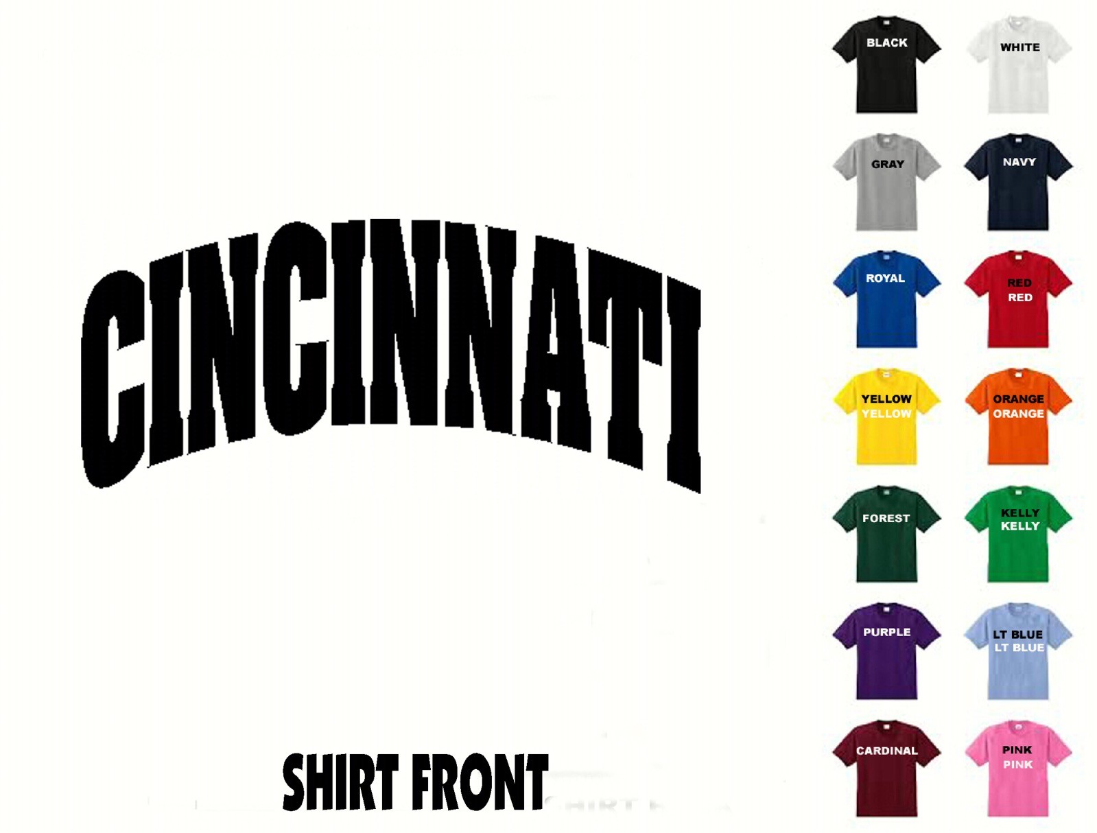 City Of Cincinnati College Letters T-Shirt #410 - Free Shipping | eBay