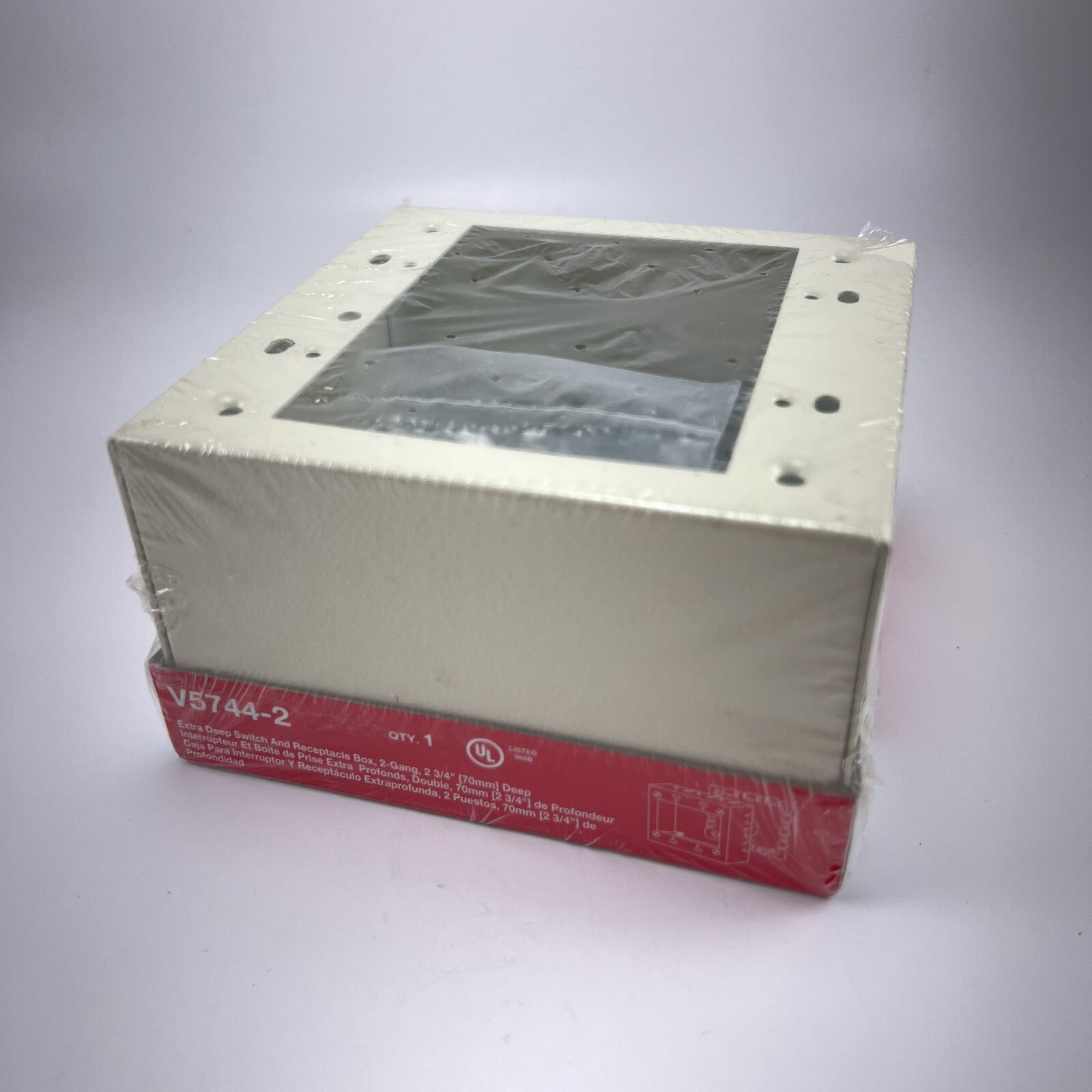 Wiremold Legrand V5744-2 2 Gang Steel Extra Deep Switch & Receptacle ...