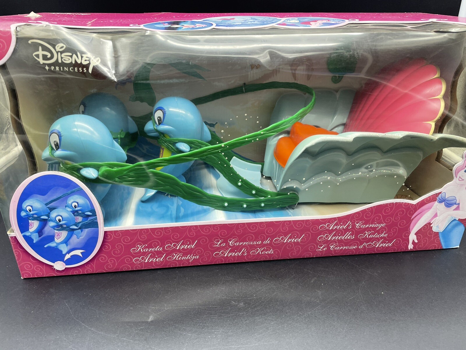VINTAGE LITTLE MERMAID. shimmering lights ariel COACH PLAYSET NEW OLD ...