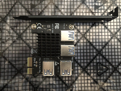 PCIe 1 to 4 Riser Card Pcie Splitter, 1X to External 4 PCI-e USB 3.0 ...