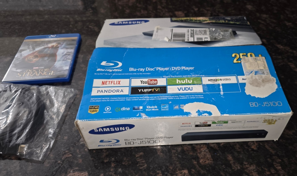 Samsung BD-J5100 Blu-Ray Disc Player/DVD Player w/ Movie - New in Open ...
