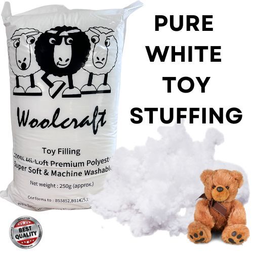 PREMIUM WOOLCRAFT Hollow Fibre Polyester Toy Filling Soft Stuffing ...