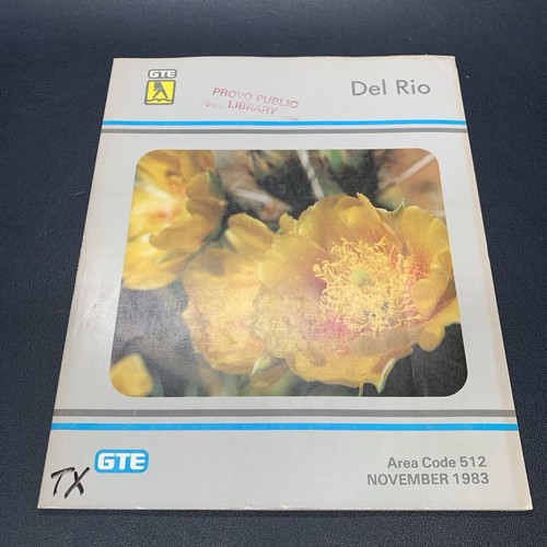 Vintage 1983 Del Rio Texas Telephone Directory Phone Book Area Code 512 ...
