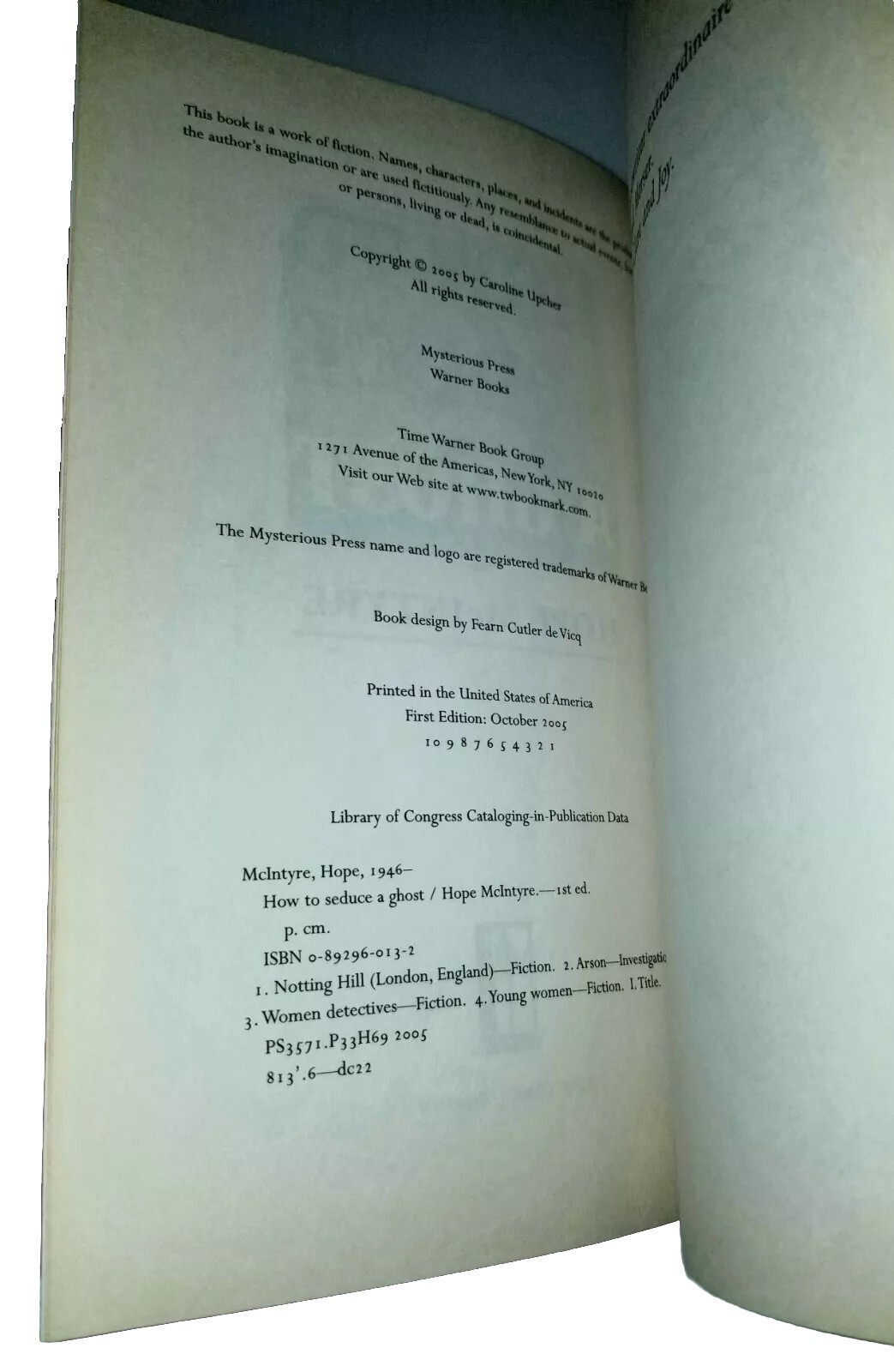 How to Seduce a Ghost A Novel by Hope McIntyre 9780892960132| eBay