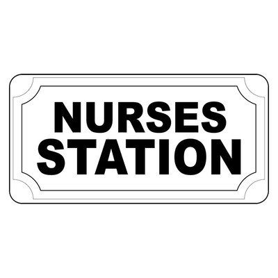 Nurses Station Black Retro Vintage Style Metal Sign - 8 In X 12 In With ...