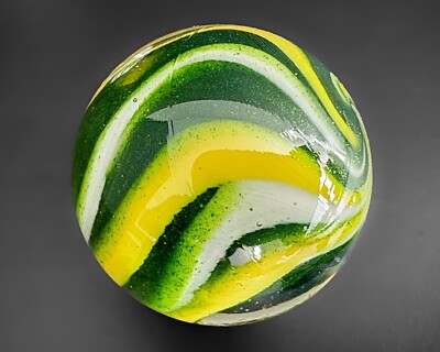 Rick Davis 1.5" Aventurine Yellow Lobed Onionskin Handblown Art Glass ...