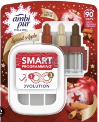 AMBI PUR FEBREZE 3VOLUTION PLUG IN DIFFUSER MACHINE & SPICED APPLE ...