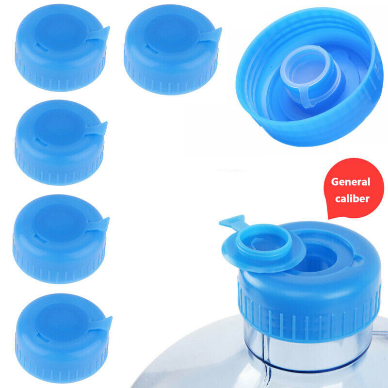5 Reusable Water Bottle Screw Seal Cap Replace 55mm 3-5 Gallon Jug Lid ...