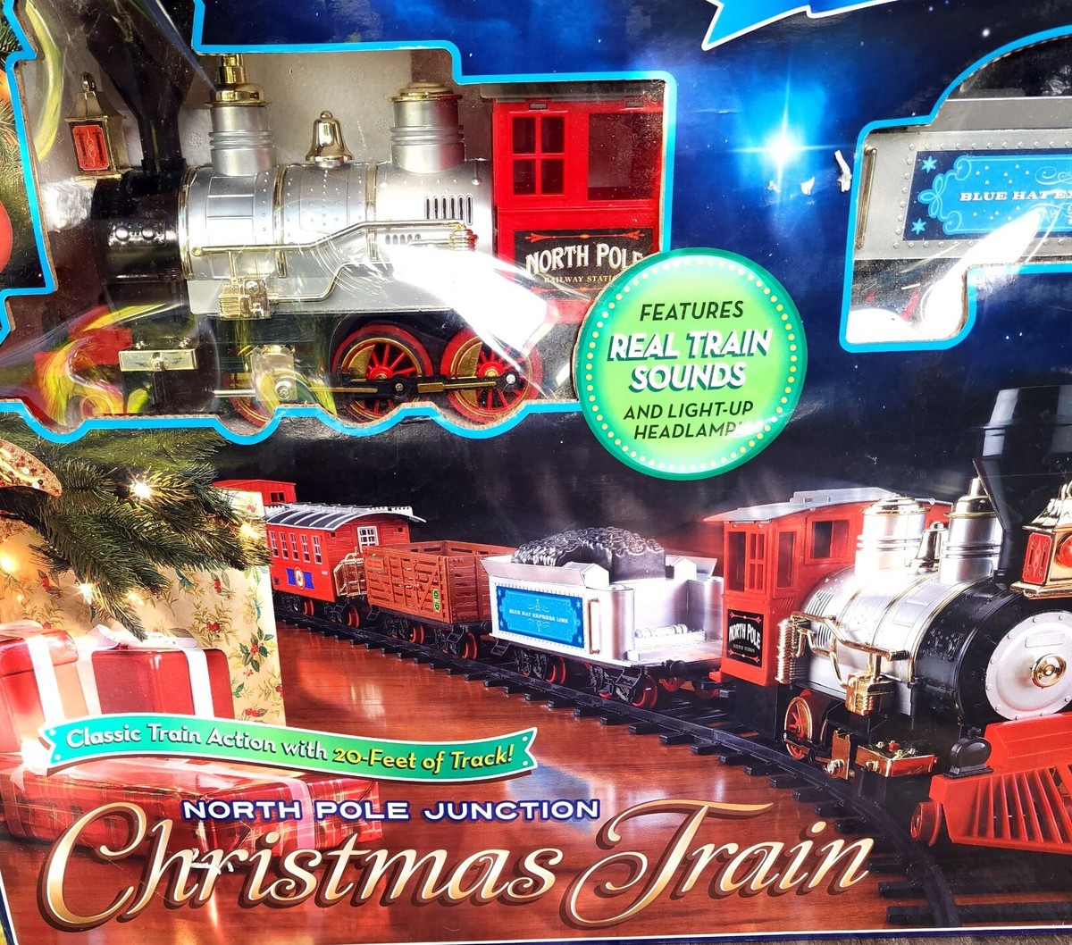 Christmas Train Set Blue Hat 35 Pc Train Set North Pole Junction