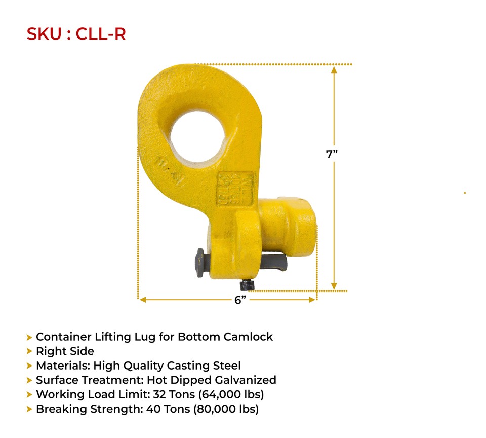 Container Lifting Lug For Bottom Camlock - Right Side | eBay