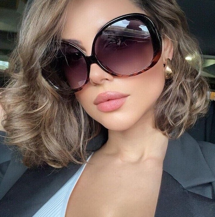 Super OVERSIZED XXL Very Large Round Dark Sunglasses Women SHADZ BIG ...