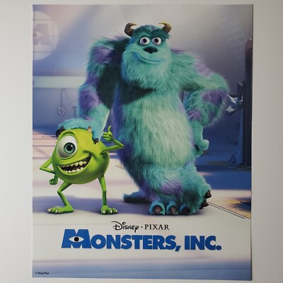 Monsters, Inc. Mini Poster Pixar Disney Lithograph Sullivan Wazowski ...