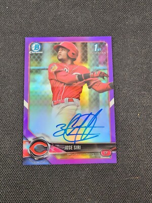 2018 Bowman Chrome Jose Siri Purple Refractor 1st Prospect Auto #221/ ...