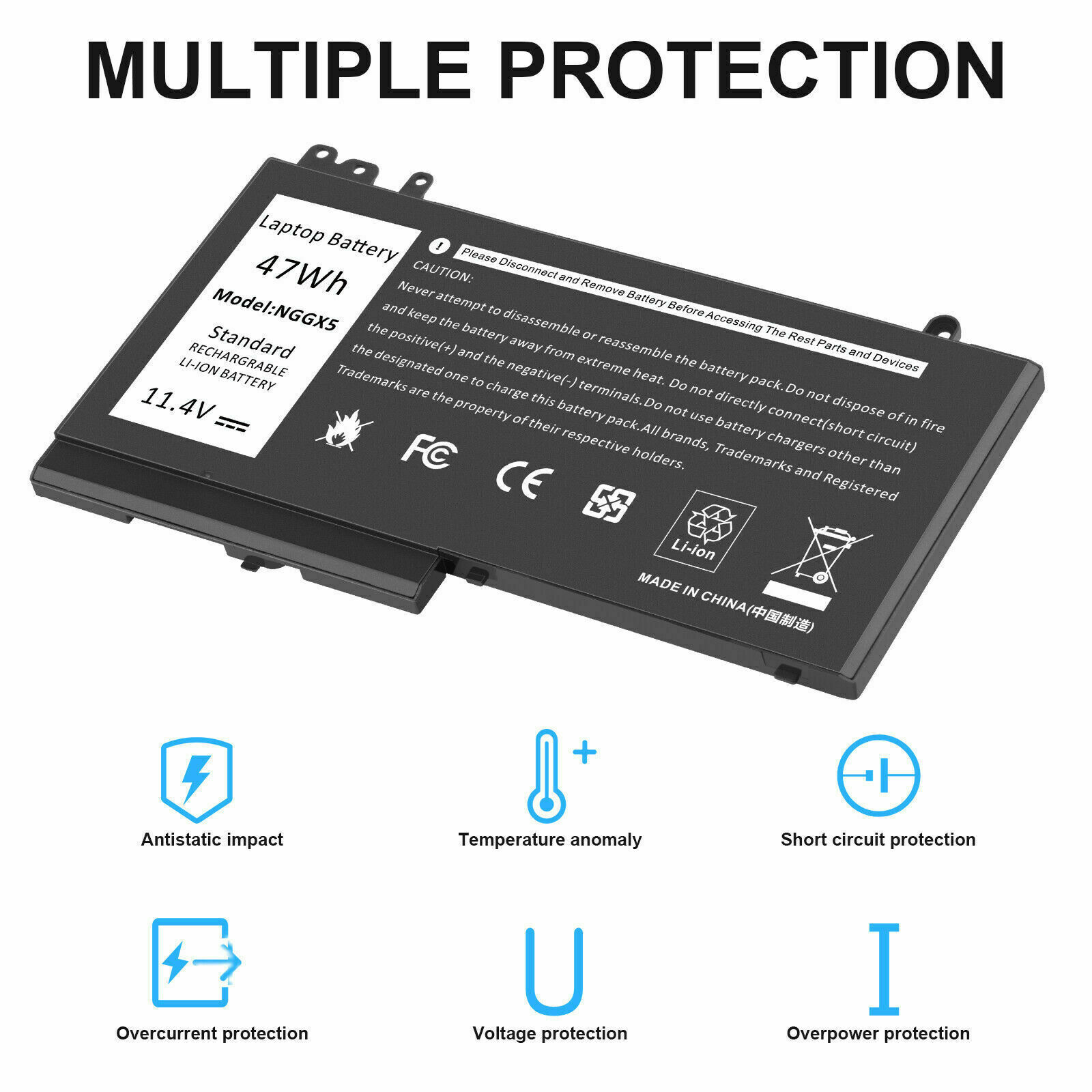 NGGX5 Battery for Dell Latitude E5270 E5470 E5570 Precision M3510 ...