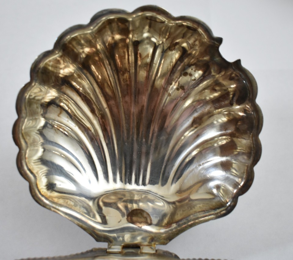 Antique Art Deco-Neveau Claim Shell Lidded Box Serving Warmer Dish ...