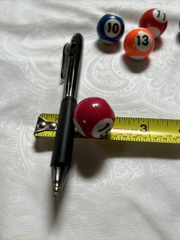 Mini Pool Ball Replacements Stripes #’s 10, 11,12,13 &15. One Inch Size ...