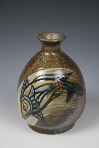 Tsuboya Ware, Made By Kaneshiro Toshiyuki, Brushed Fish Pattern ...