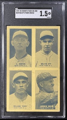 MELVIN OTT WILLIAM TERRY REESE BENTON SGC 1.5 1929-30 EXHIBITS FOUR ON ...