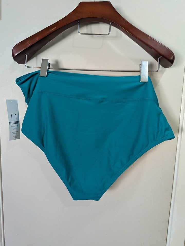 "N" Jade Green 20W Swim Wide Elastic Waist Bikini Bottoms Ladies New w ...