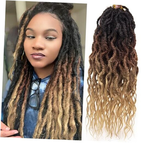 Faux Locs Wavy Goddess Locs Synthetic Crochet Braids, 18'', 6Pack Soft ...
