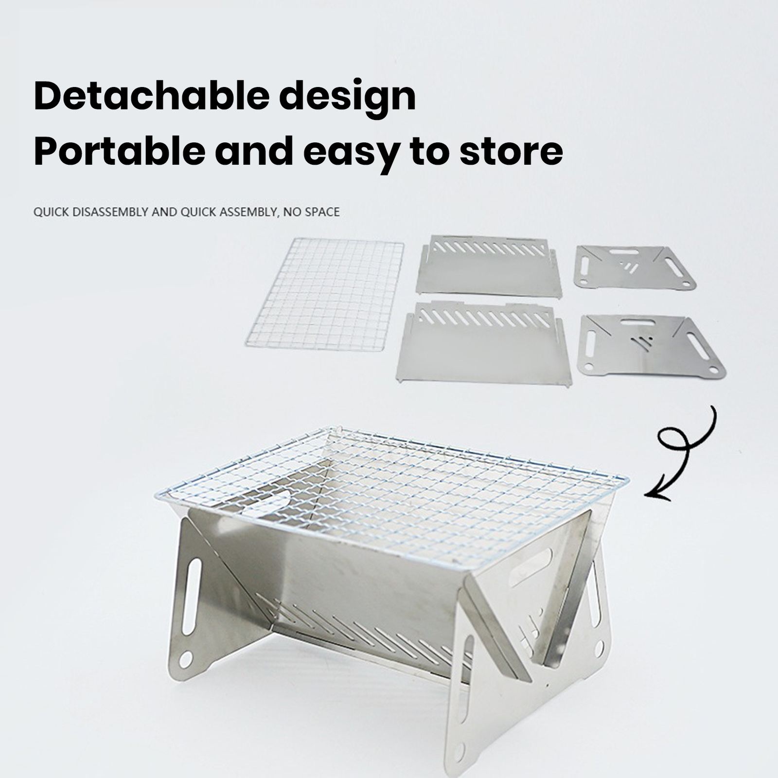 Foldable Bbq Grill Folding Barbecue Portable Campfire for Outdoor ...