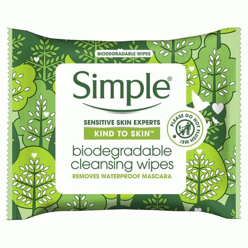 SIMPLE KIND TO SKIN BIODEG WIPES 25 FACE BIODEGRADABLE PACK 25PK ...