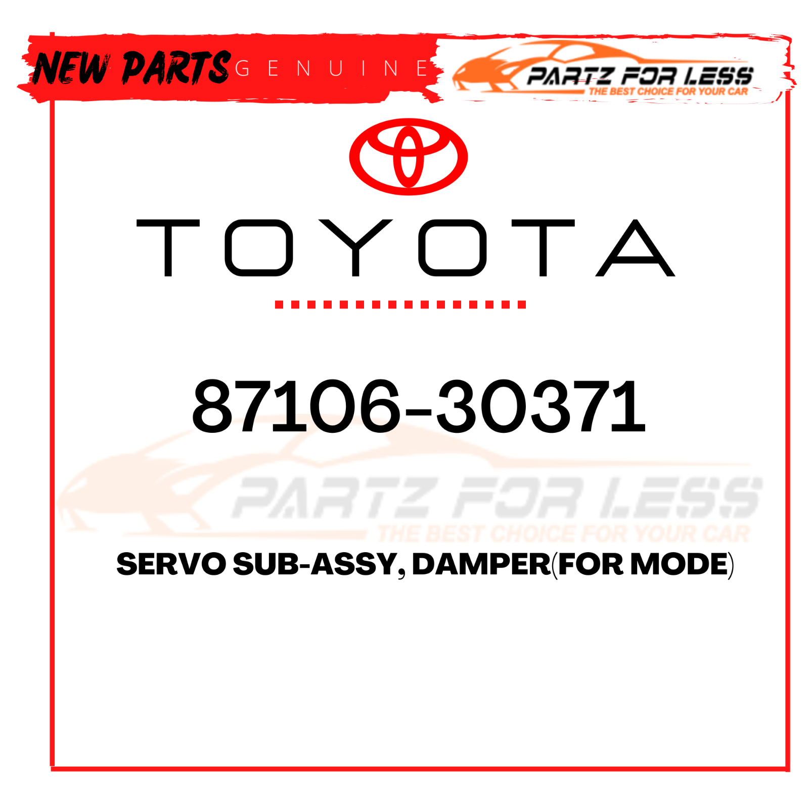 87106-30371 TOYOTA GENUINE SERVO SUB-ASSY, DAMPER(FOR MODE) 8710630371 ...