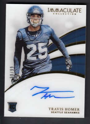Travis Homer 2019 Panini Immaculate Rookie On Card Autograph RA 24 30/ ...