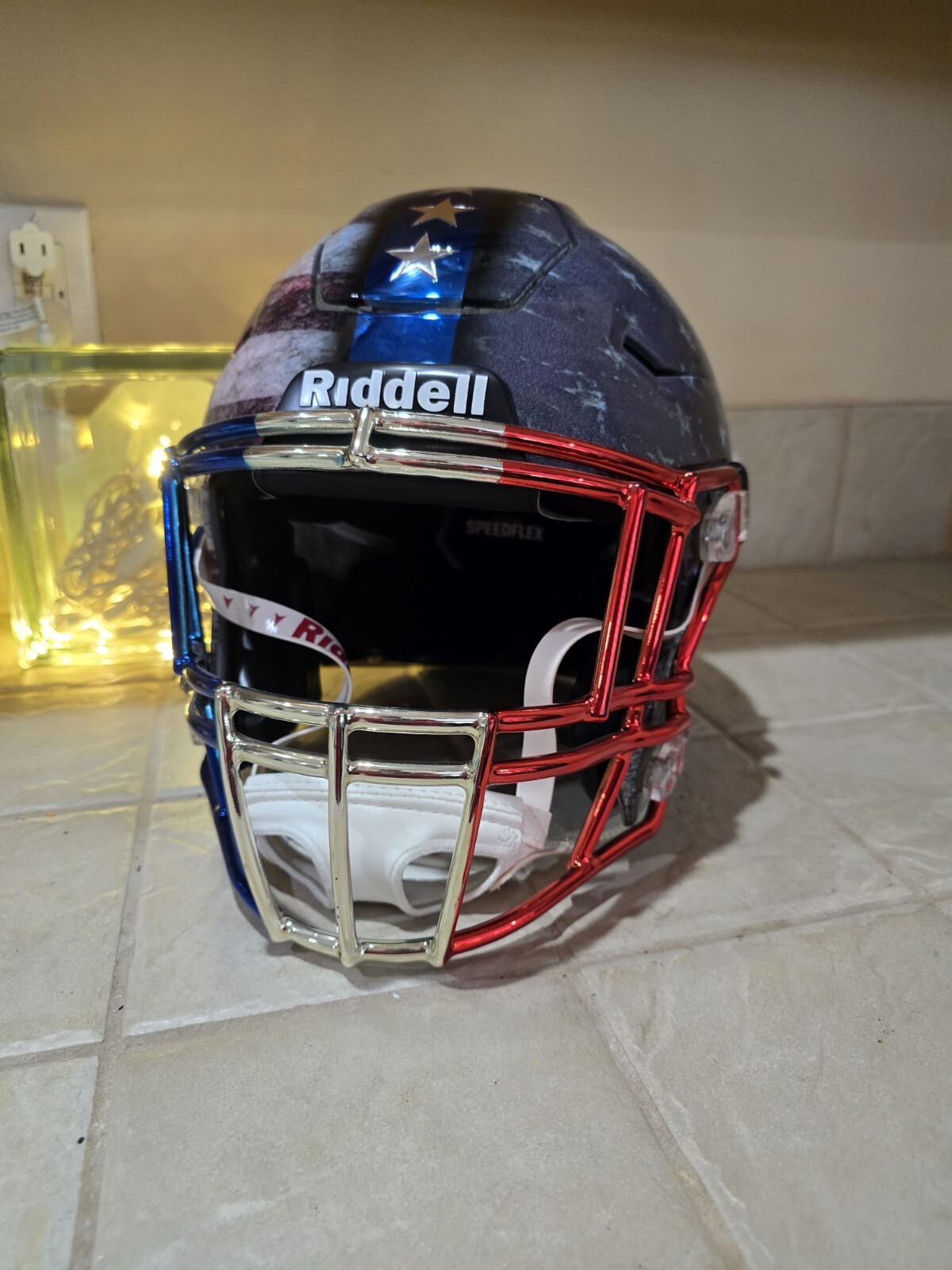 Custom Veterans Memorial Chrome Riddell Speedflex Football Helmet Adult ...