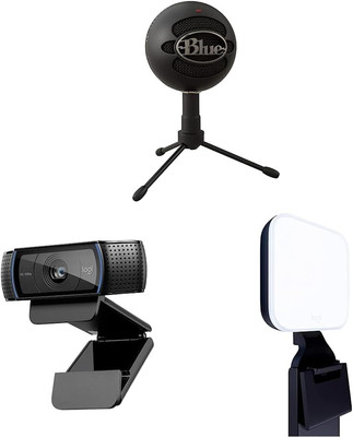 Logitech Blue Podcast Equipment Bundle Blue Snowball Ice USB Microphone ...
