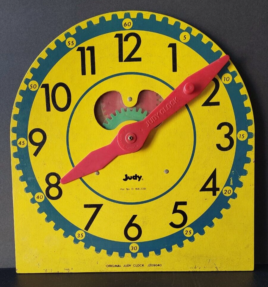 JUDY CLOCK. J209040. TEACHING CLOCK. TURNS BY HAND WITH MOVING PARTS | eBay