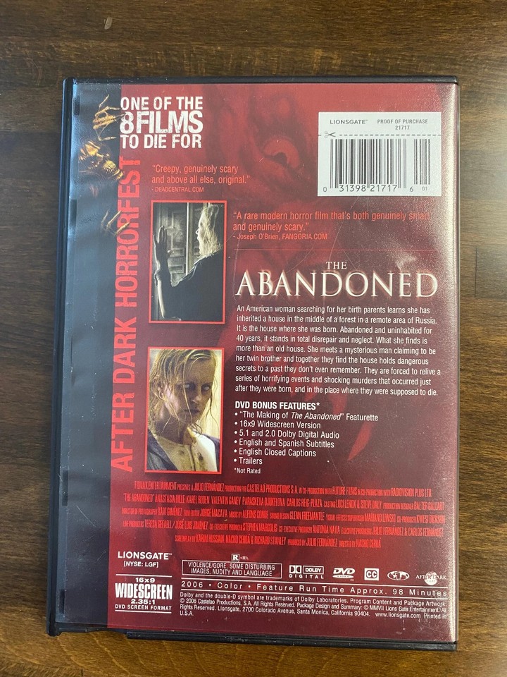 THE ABANDONED - USED REGION 1 US DVD | eBay Australia